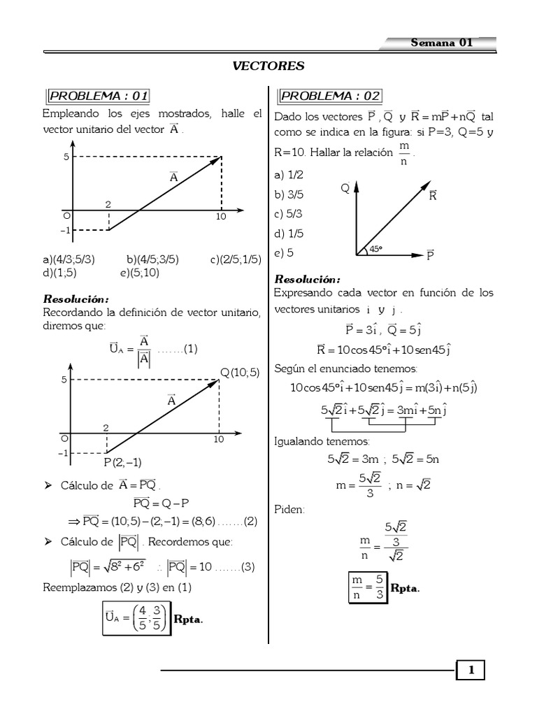 Fisica Problemas Resueltos 01 Vectores Mru Mruv PDF | PDF | Vector Euclidiano | Triángulo
