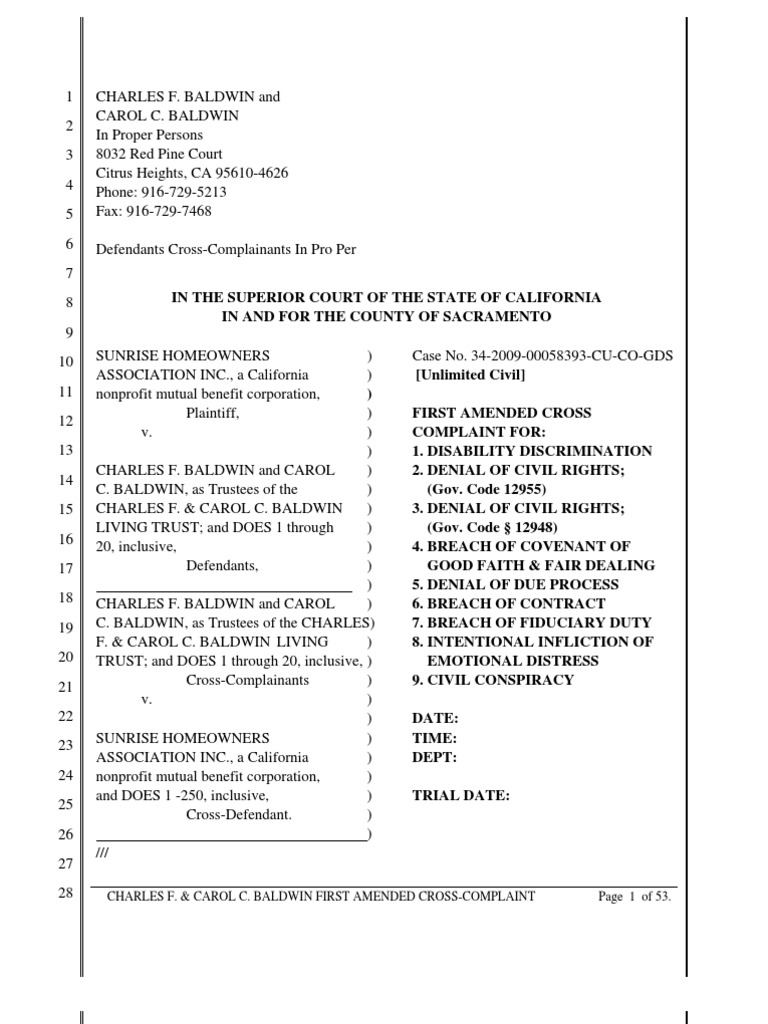 11-01-2010 Amended Cross Complaint | Pro Se Legal Representation In The ...