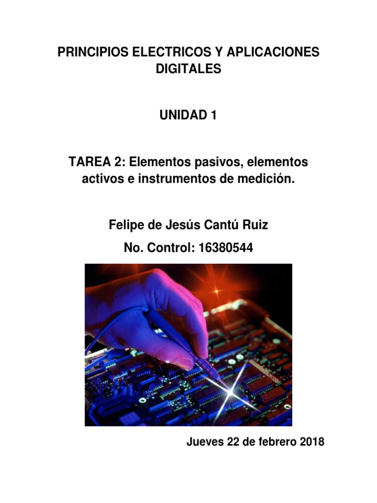 Tarea 2 Elementos Activos, Pasivos e Instrumentos de Medicion | PDF ...
