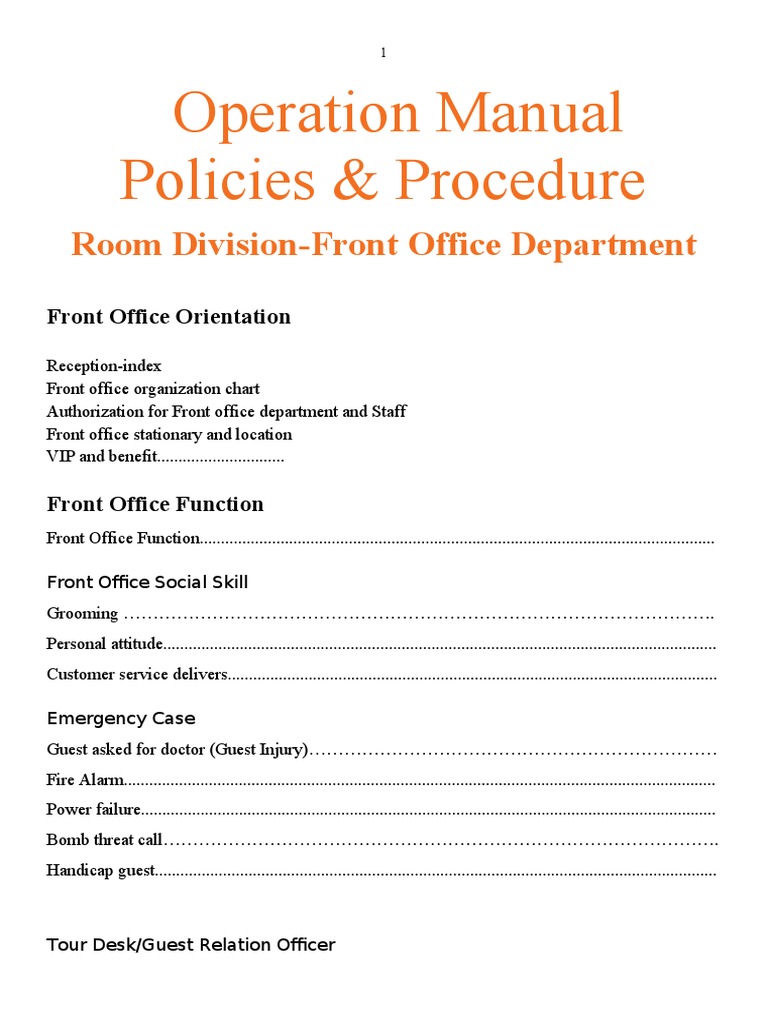 Front Desk SOP 2020 | Download Free PDF | Cambodia | Angkor