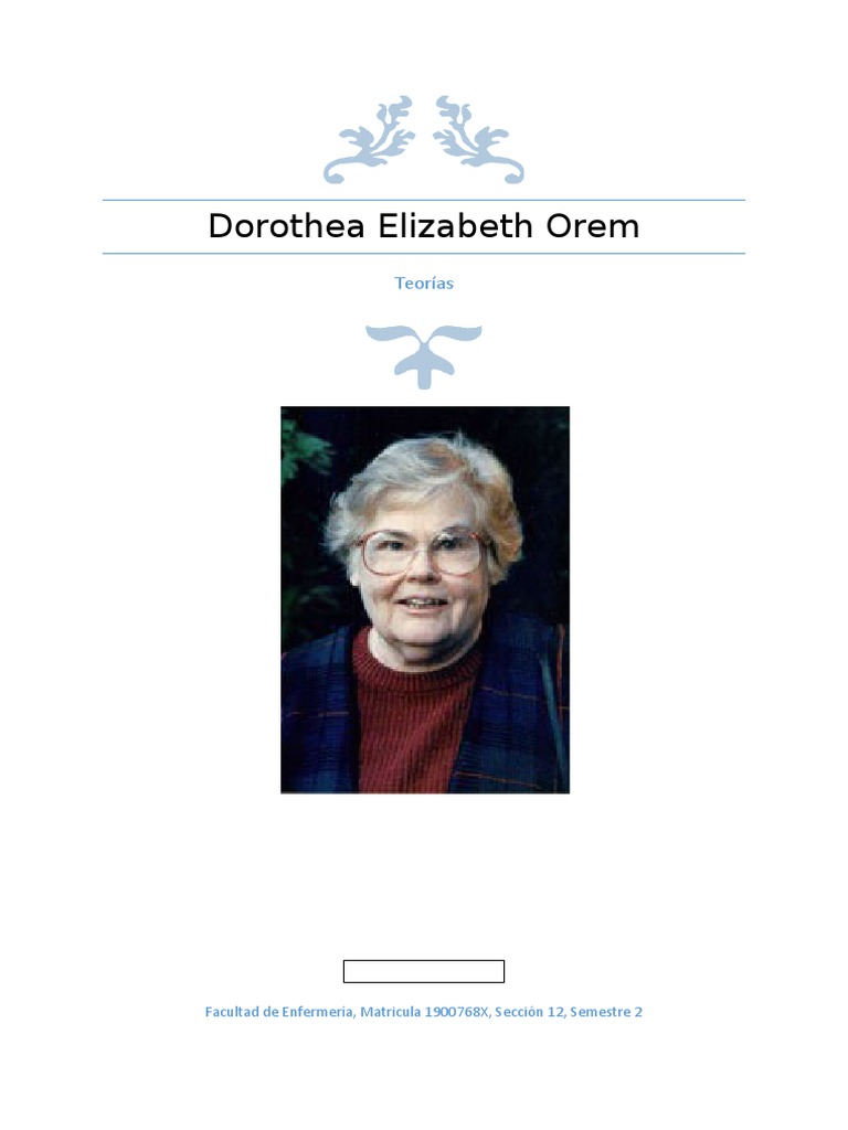 Dorothea Elizabeth Orem | PDF | Enfermería | Bienestar
