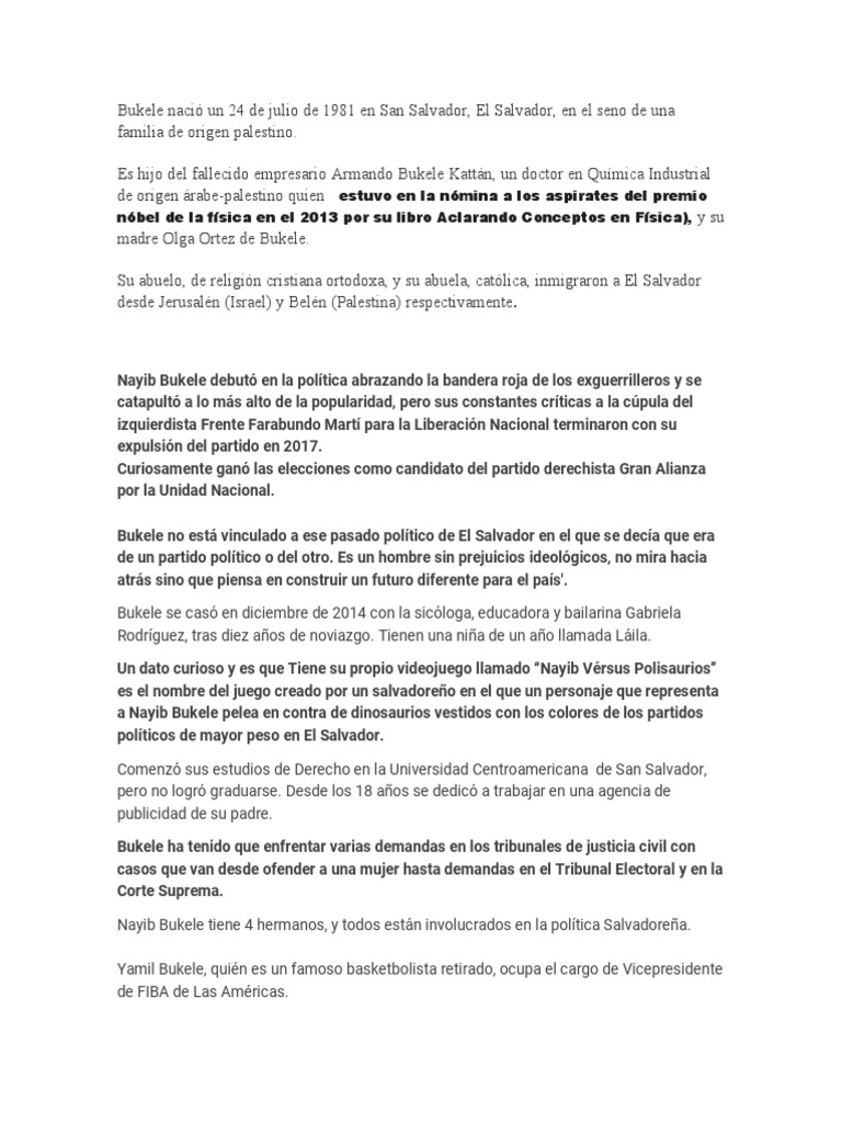 Biografía y religión de Nayib Bukele | PDF | Religión y creencia