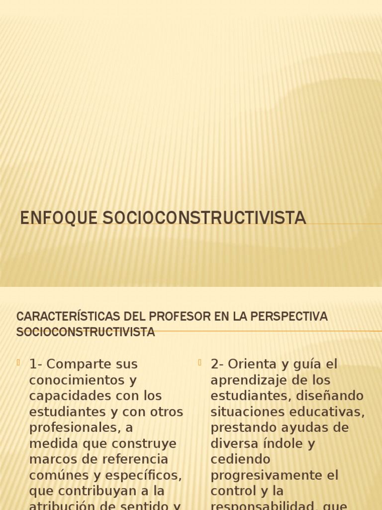 Rol del Profesor en el Socioconstructivismo | PDF