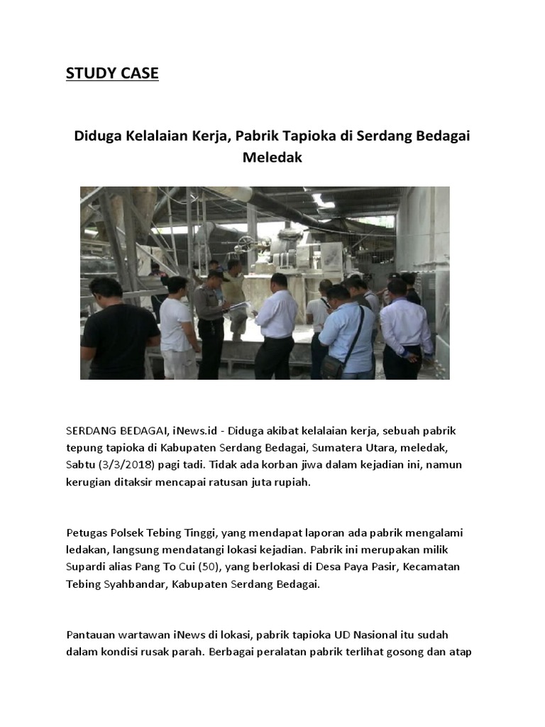 Study Case Laporan Praktek Ledakan Debu | PDF