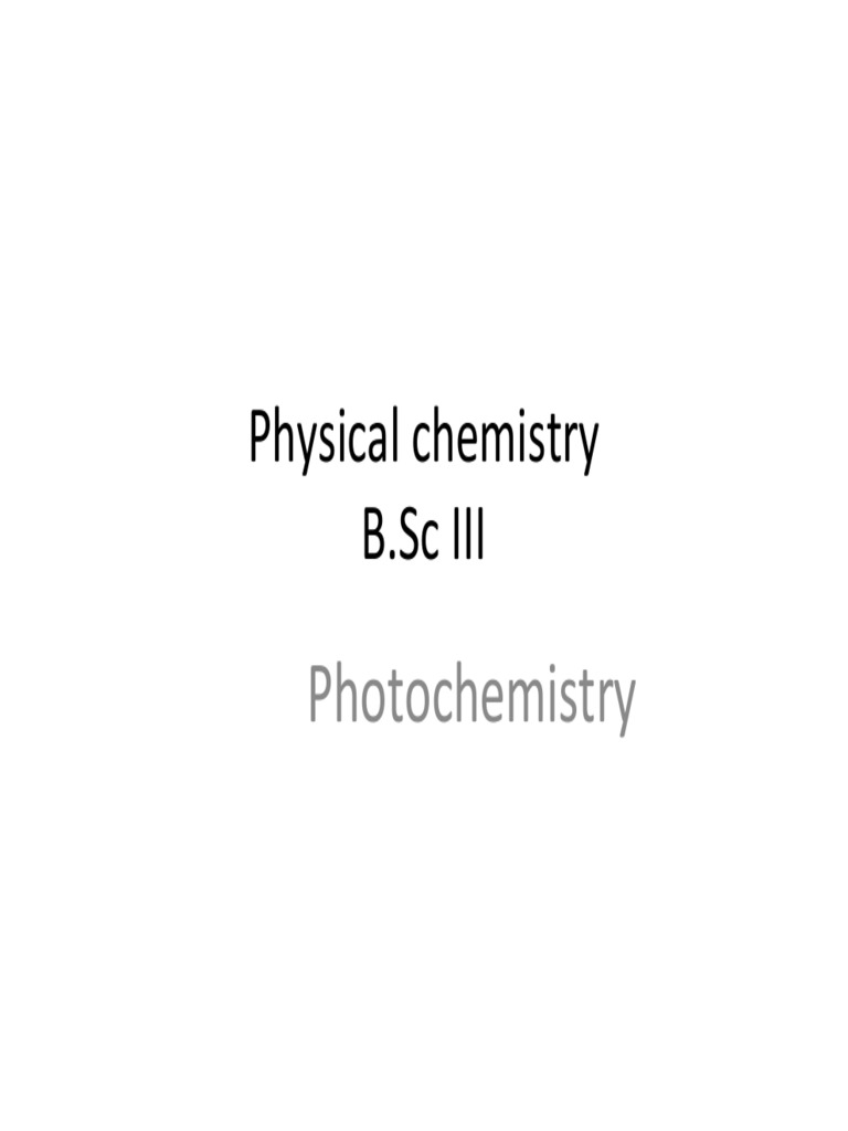 PhotoChemistry PDF | PDF | Photochemistry | Photodissociation