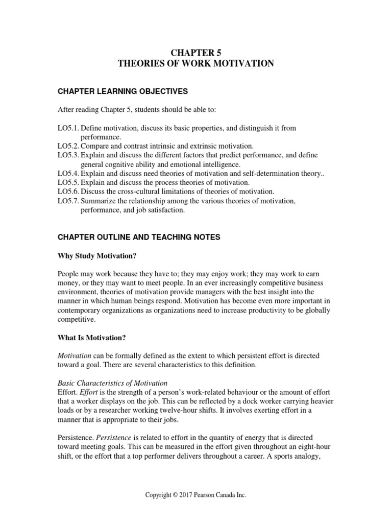Johns 10e Irm ch05 PDF | PDF | Motivation | Motivational