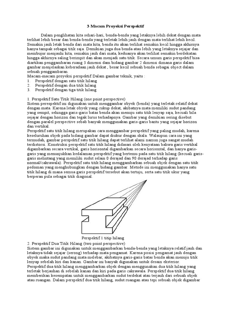 3 Macam Proyeksi Perspektif | PDF