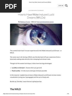 Wild Lucid Dreaming Tutorial
