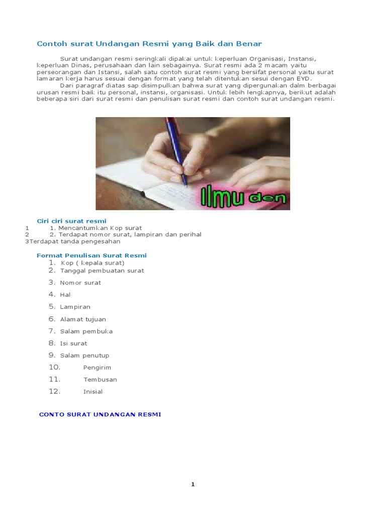 Contoh Surat Undangan Resmi Yang Baik Dan Benar 2 Pdf