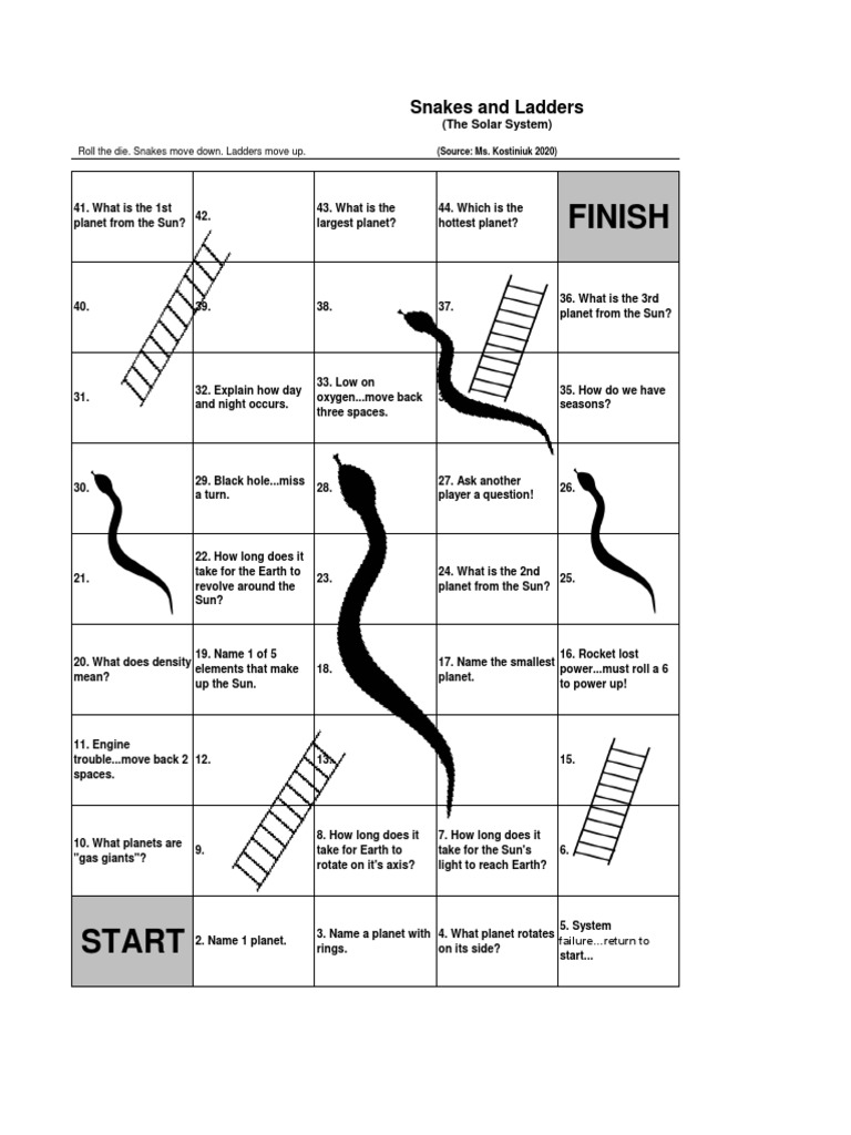 Snakes and Ladders Generator 1 | PDF | Planets | Sun