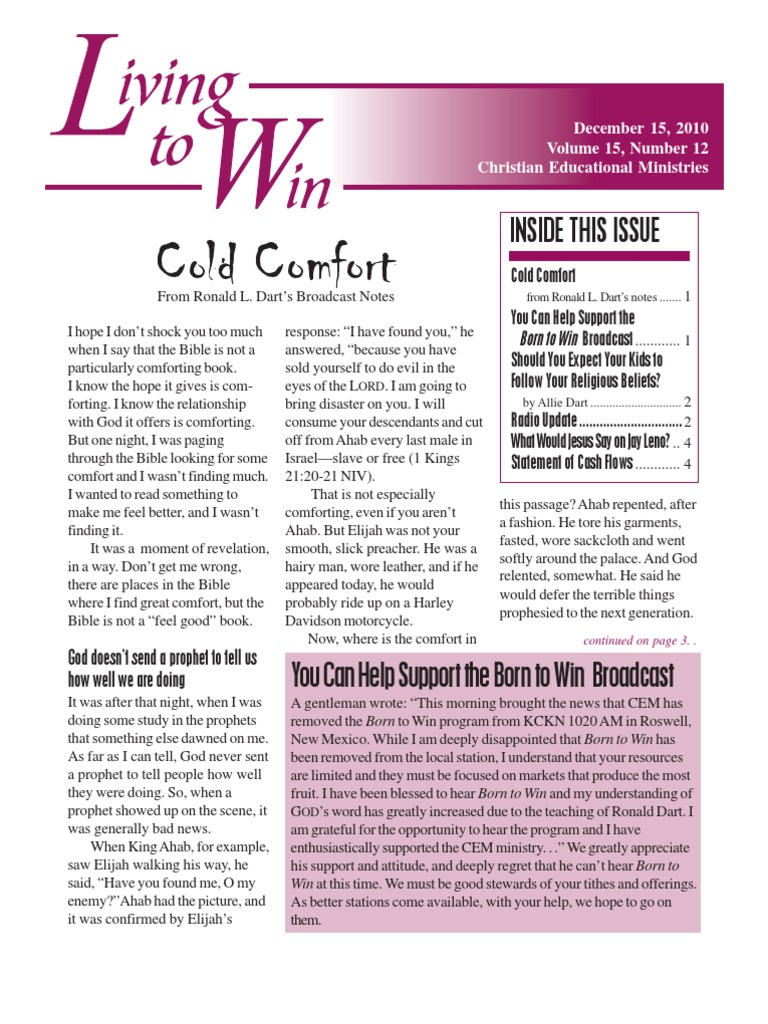 Living To Win - December 2010 | PDF | Elijah | Adolescence