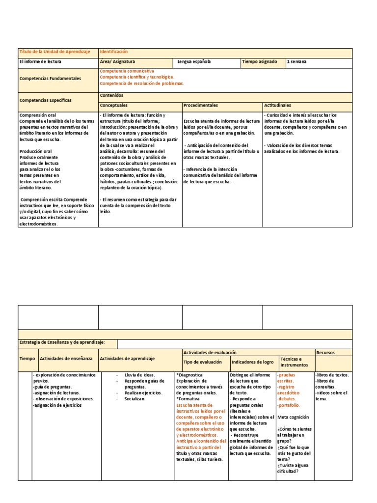 El Informe de Letras | PDF | Evaluación | Comunicación