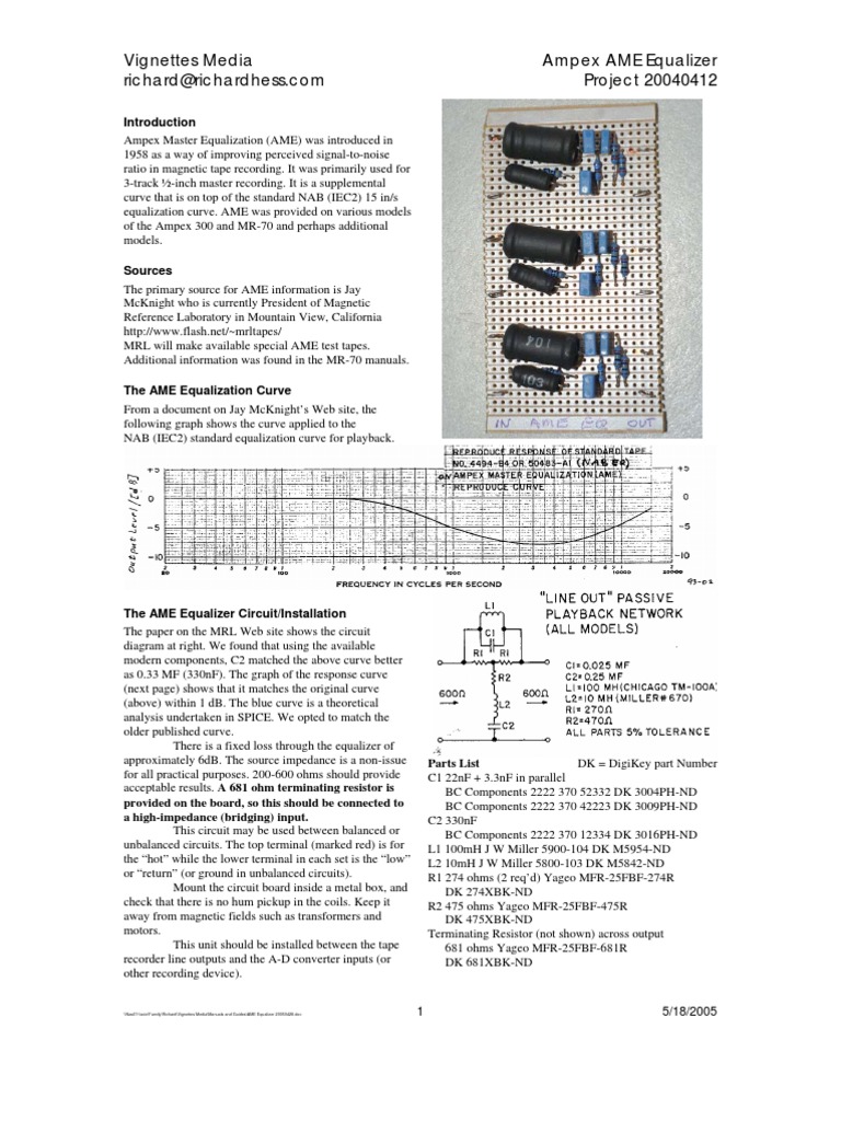 Ame Equalizer 20040412 | PDF | Inductor | Telecommunications Engineering