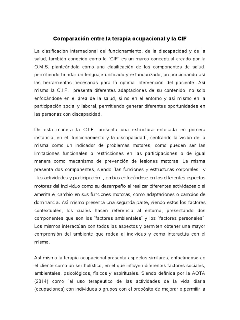 To y La Cif | PDF | Terapia ocupacional | Psicoterapia