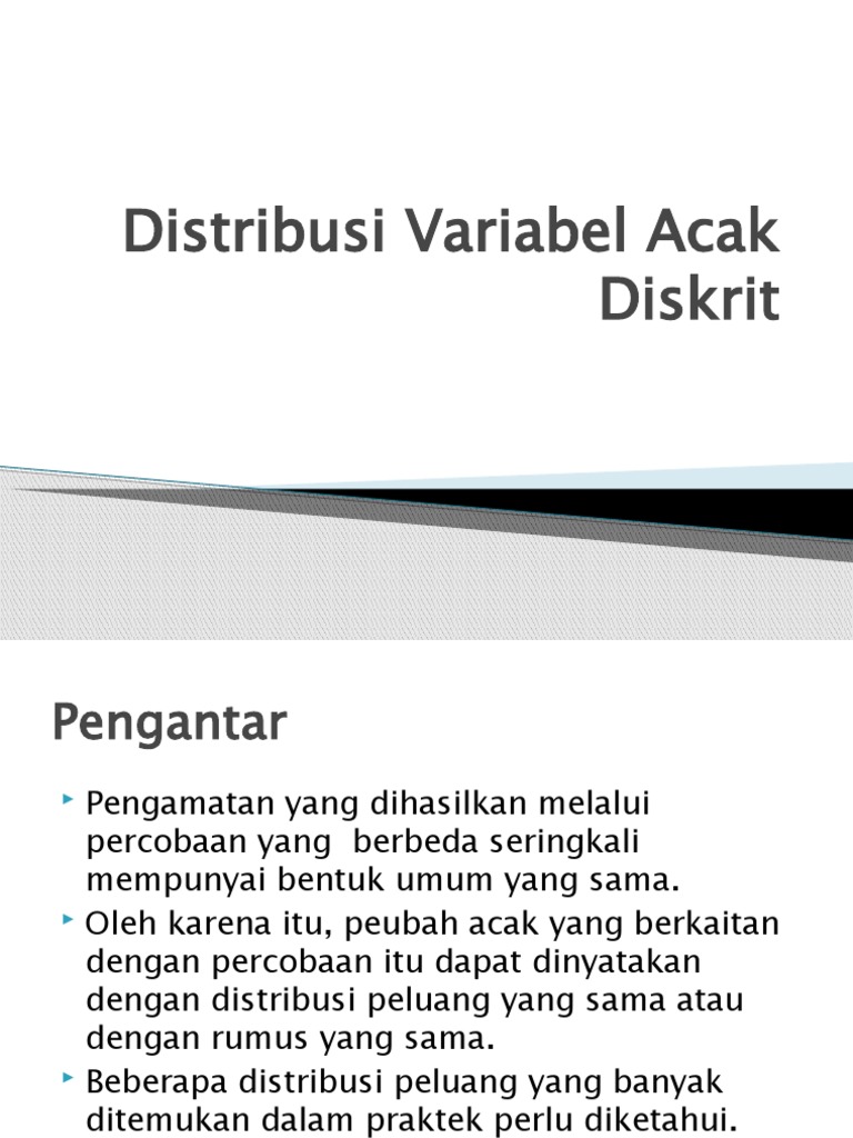 Kuliah 6 Distribusi Variabel Acak Diskrit | PDF