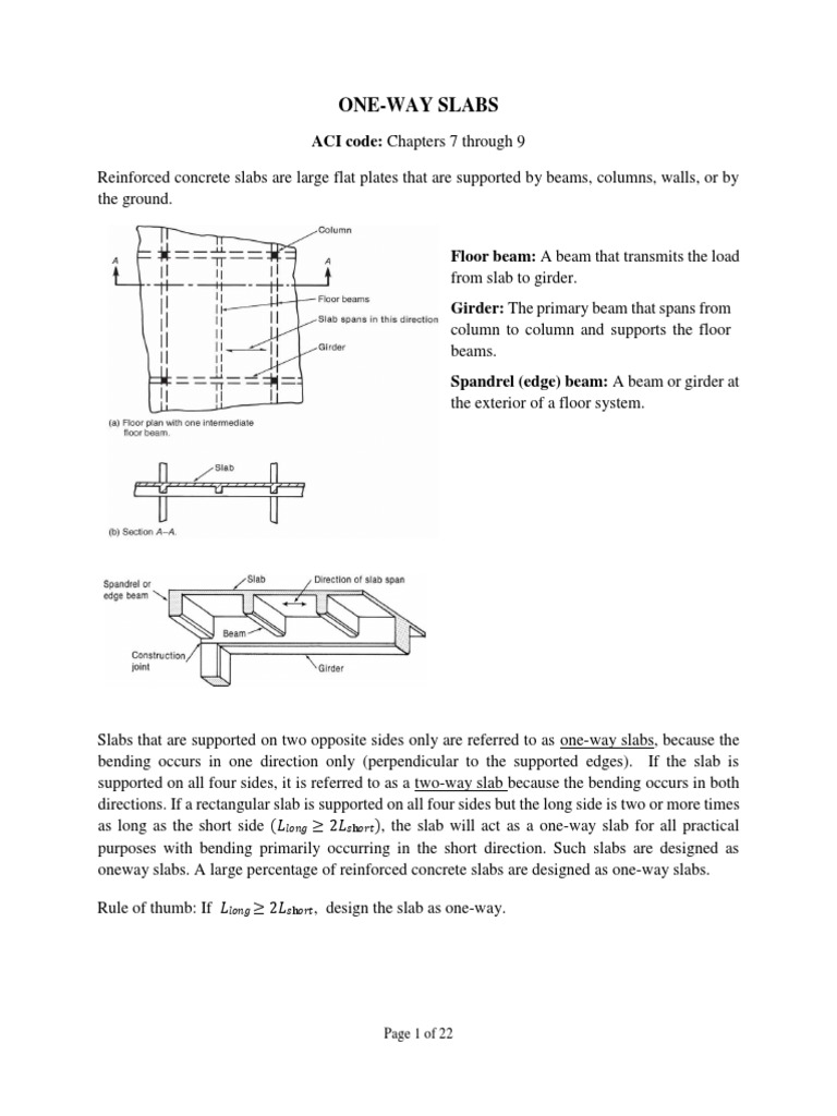 One - Way Slab | PDF | Beam (Structure) | Strength Of Materials