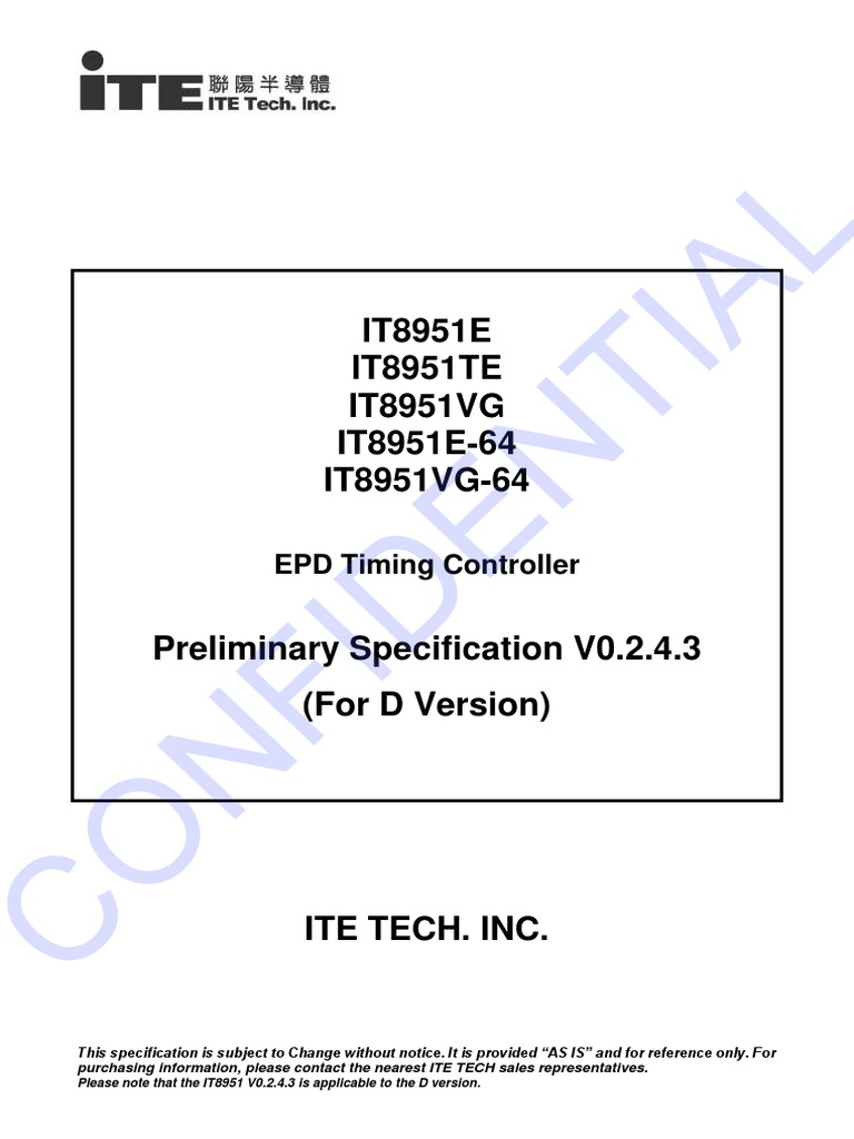 It8951e Ite PDF | PDF | Computer Data | Office Equipment