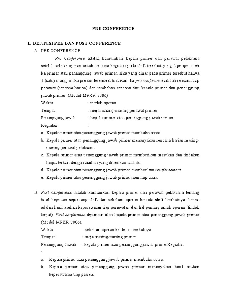 Naskah Pre Conference-1 | PDF | Karier & Perkembangan | Kesehatan Holistik