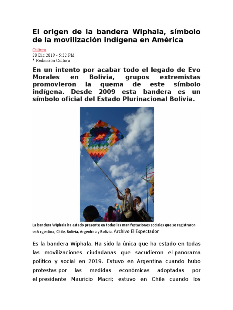 La importancia cultural y política de la bandera Wiphala, símbolo de ...