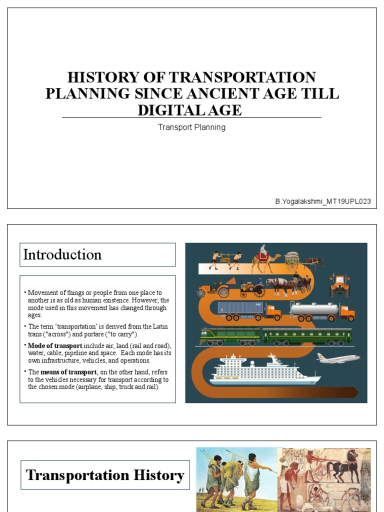 Evolution of Transportation Timeline | PDF | Canal | Mode Of Transport