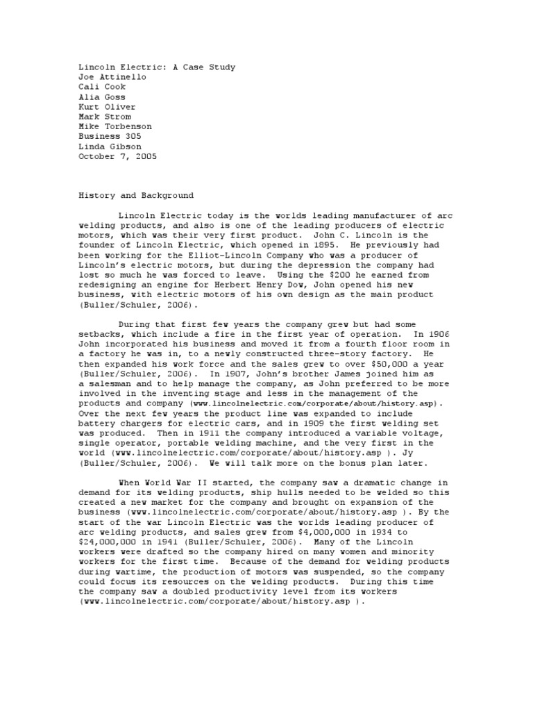 Lincoln Electric A Case Study | PDF | Motivation | Motivational