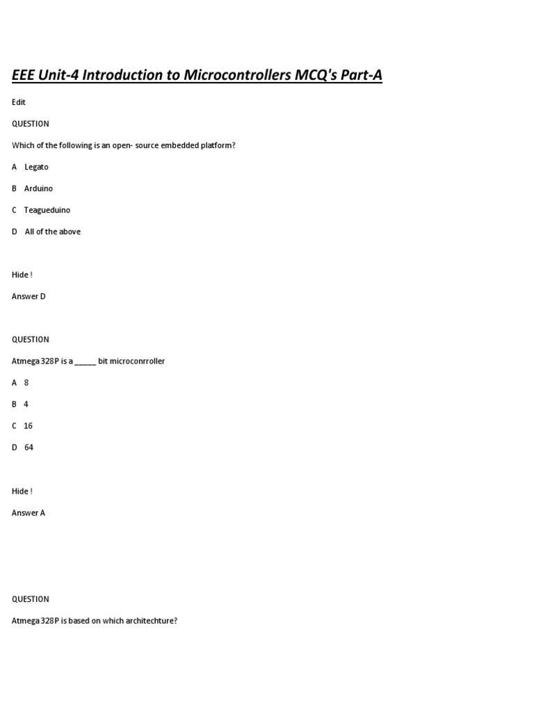 EEE Unit 04 | PDF | Microcontroller | Arduino
