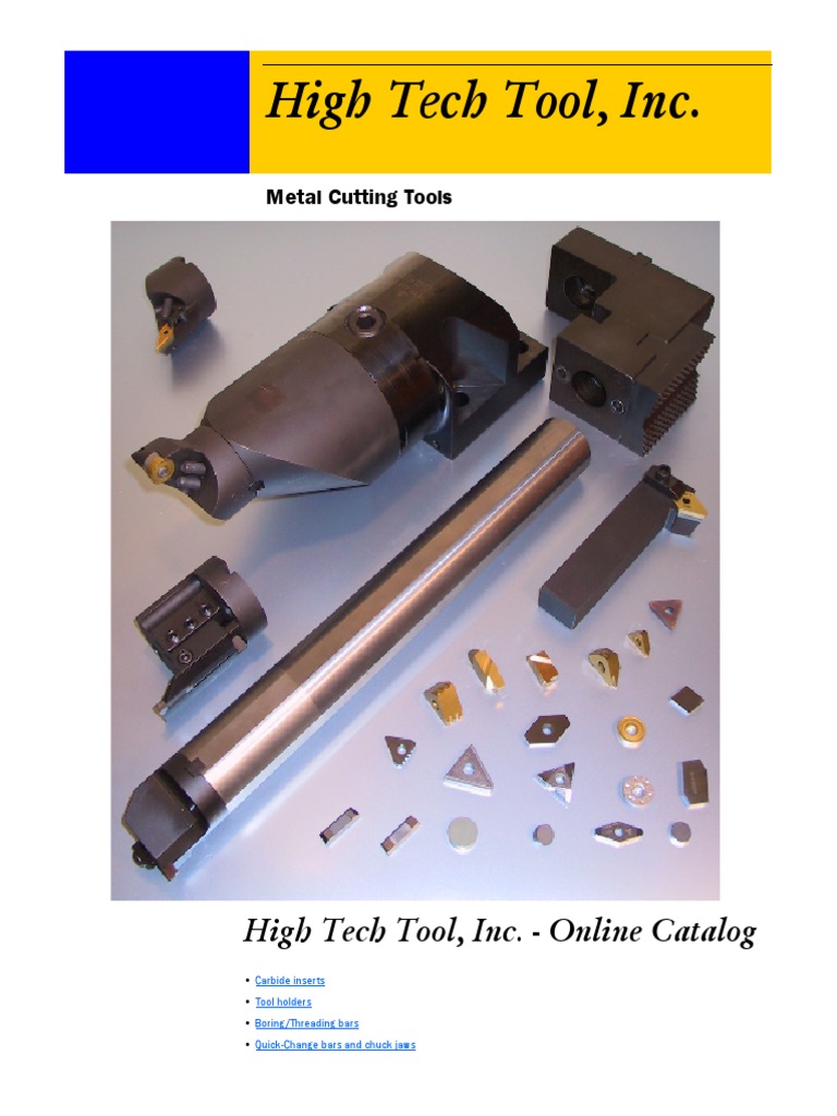 High Tech Tool Catalog PDF | PDF | Steel | Machining