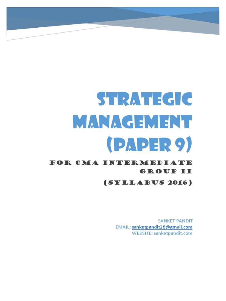Sm Summary Notes Pdf Download Free Pdf Strategic Management Swot