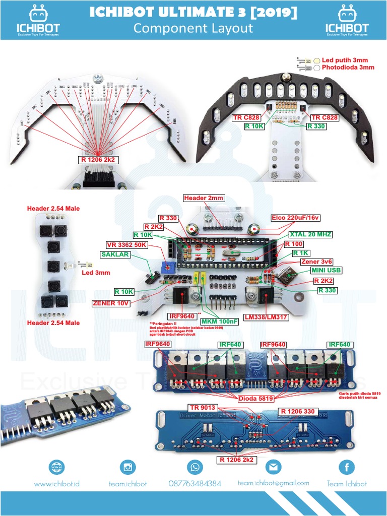 Tata Letak Komponen Ichibot Ultimate 3 2019 Rev2 | PDF