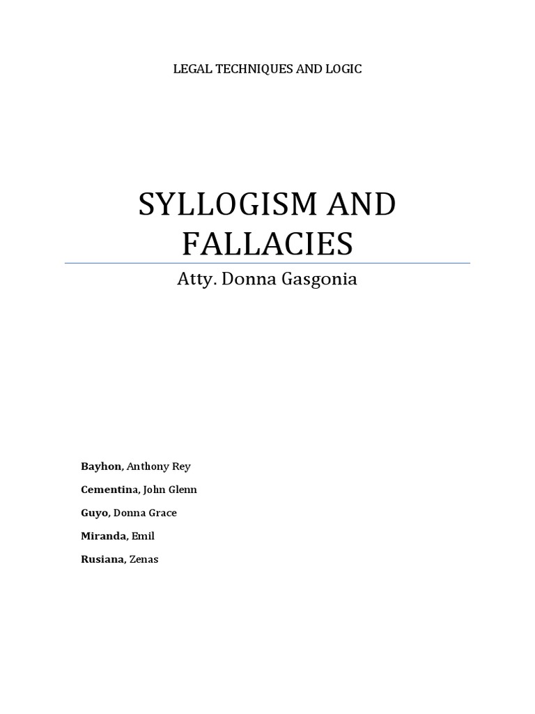 Syllogism and Its Fallacies Explained | PDF | Fallacy | Argument