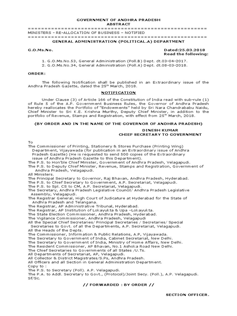 Government of Andhra Pradesh | PDF | Government Of India | Politics Of ...