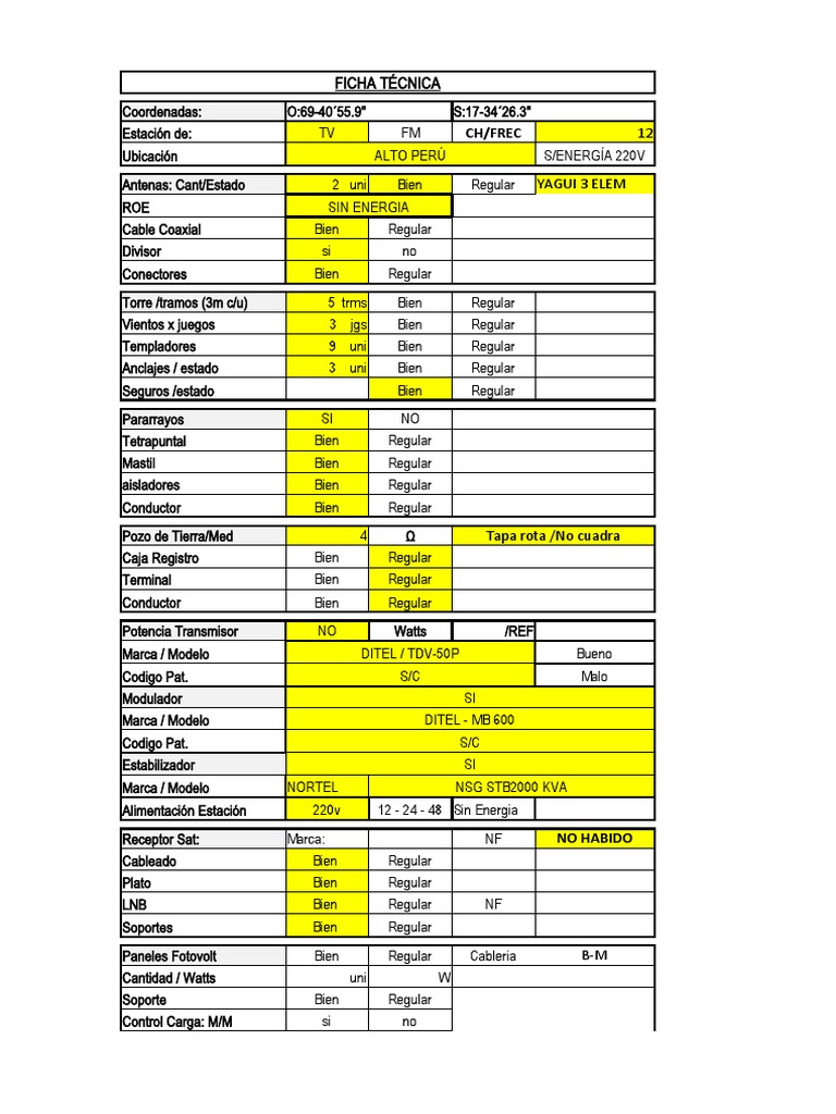 Ficha Tec Altoperu | PDF | Electricidad | Electromagnetismo