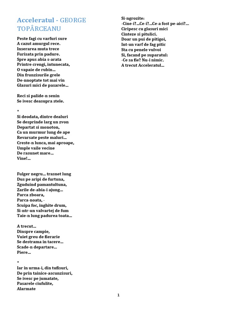 Acceleratul - GEORGE TOPÂRCEANU | PDF