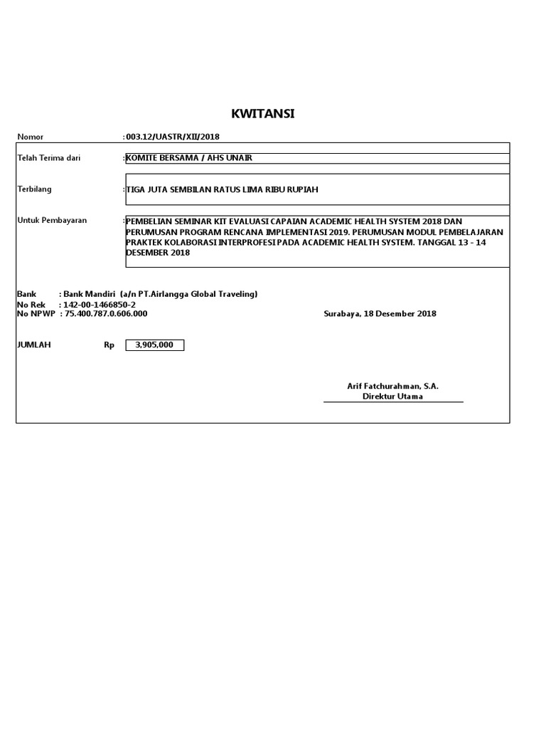 Kwitansi | PDF
