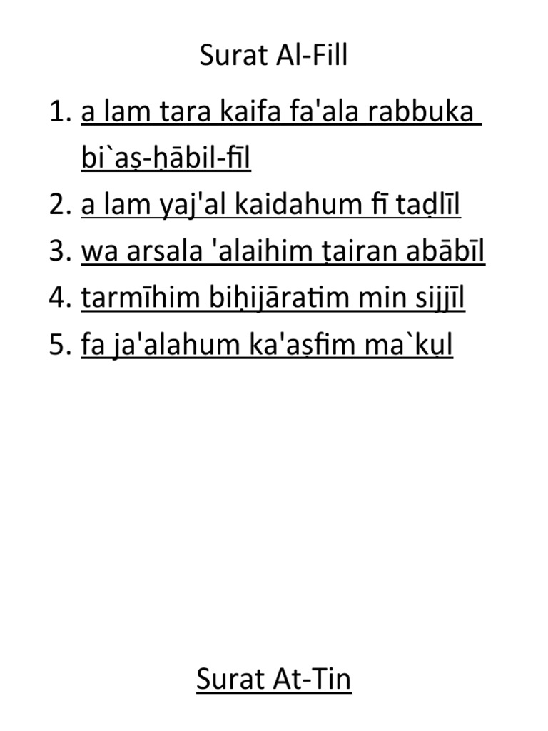 Surah Surah Pendek, Latin Dan Terjemahan | PDF