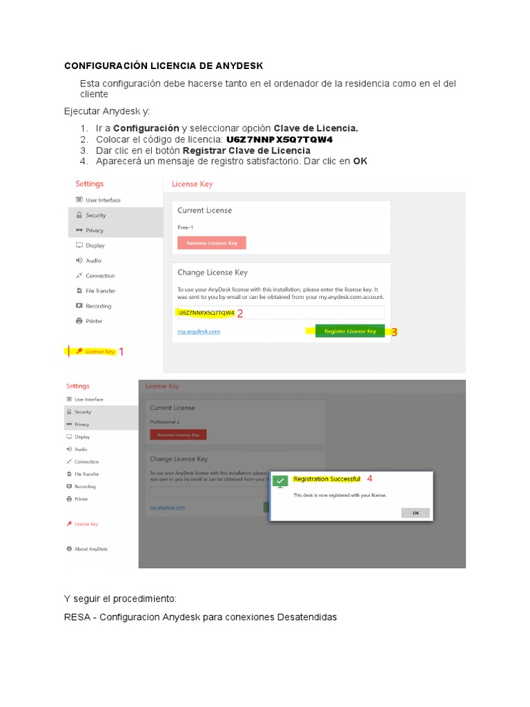 Configuración de Licencia Anydesk | PDF