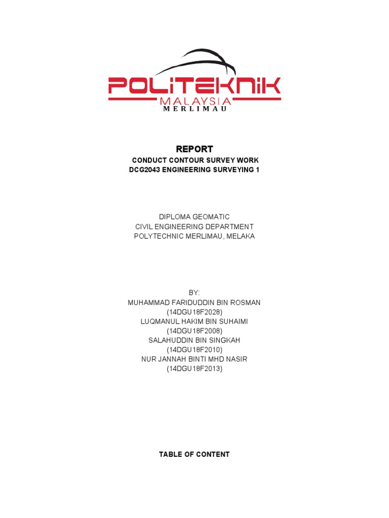 REPORT Contour | PDF | Surveying | Geomatics