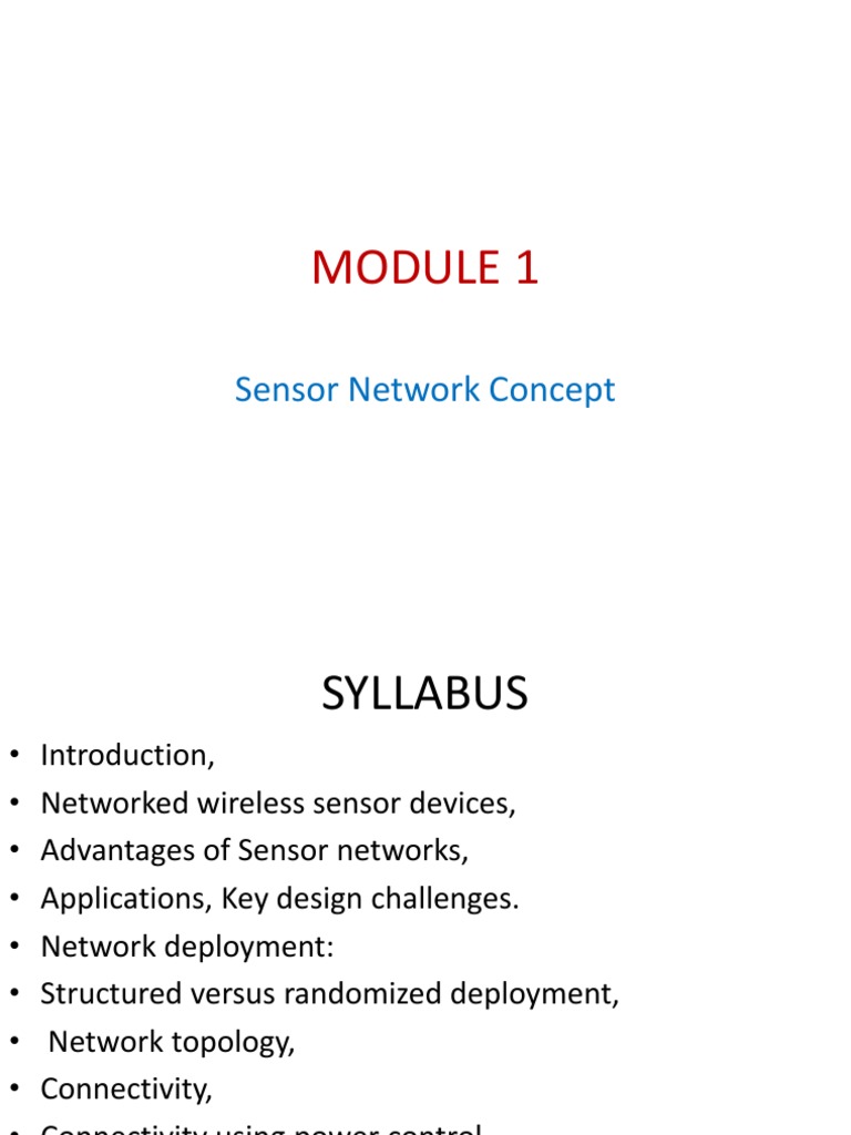 WSN Module 1 PDF | Download Free PDF | Wireless Sensor Network | Network Topology