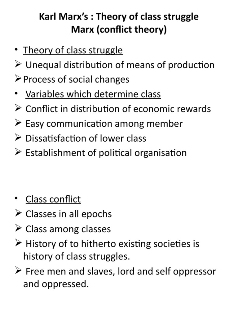 Karl Marx's Theory of Class Struggle | PDF