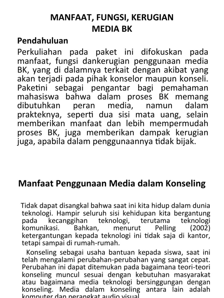 Penggunaan Media dalam Konseling | PDF