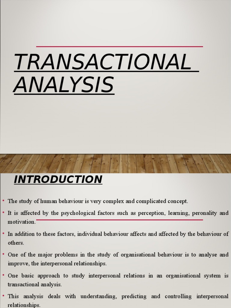 Transactional Analysis | PDF | Self | Metaphysics Of Mind