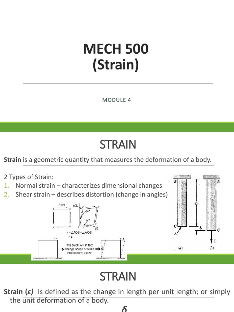 4 Strain | PDF | Deformation (Mechanics) | Yield (Engineering)