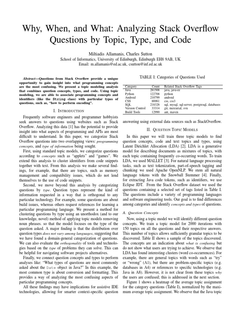 Why When and What Analyzing Stack Overflow | PDF | Java (Programming ... Why When and What Analyzing Stack Overflow | PDF | Java (Programming ...