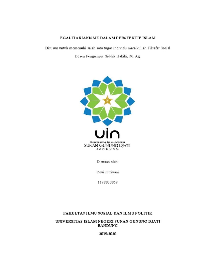 Egalitarianisme Dalam Persfektif Islam | PDF
