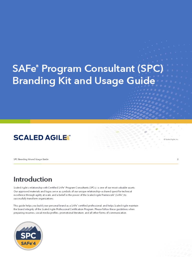 SAFe 4 Program Consultant Cert Usage Guide (4.6) PDF | PDF | Trademark ...