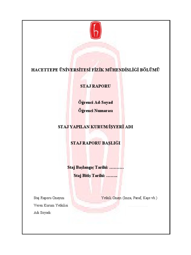 Staj - Raporu - Template - 15JUNE2017 | PDF