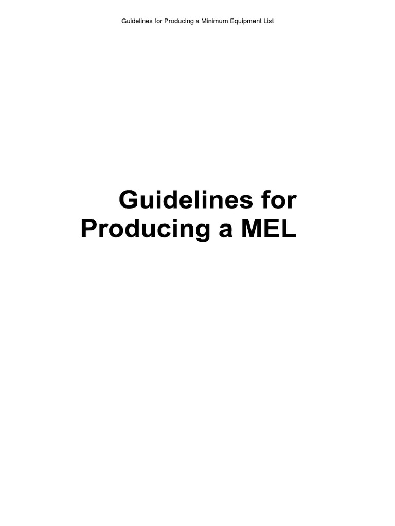 Mel Guideline PDF | PDF | Federal Aviation Administration | Aeronautics