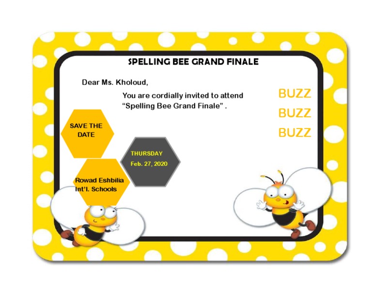 Spelling Bee Grand Finale Invitation | PDF