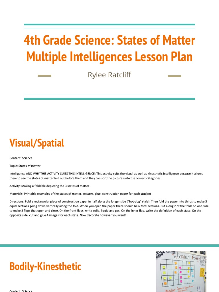 Multiple Intelligences Lesson Plan | PDF