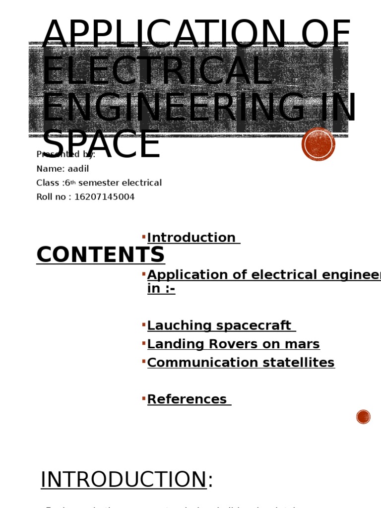 Application of Electrical Engineering in Space | PDF | Satellite ...